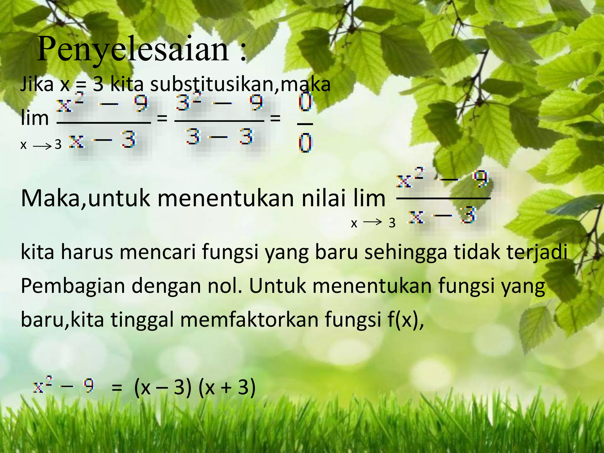 Contoh Limit Fungsi Aljabar | PPTX