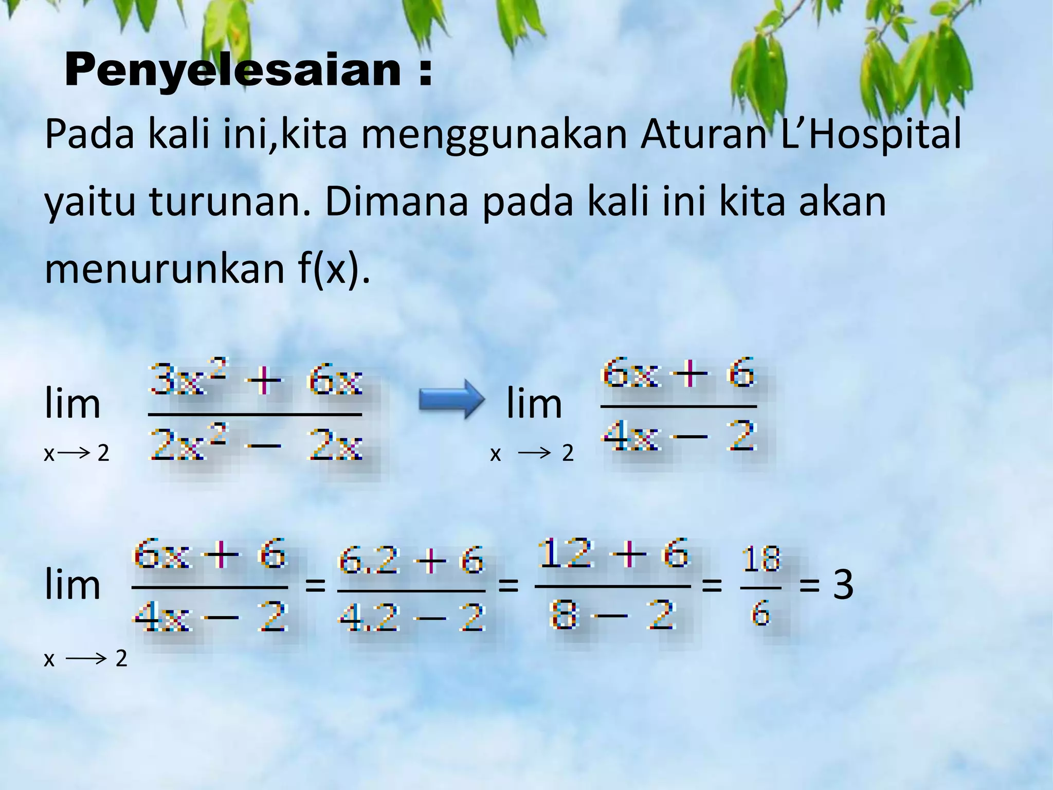 Contoh Limit Fungsi Aljabar | PPTX