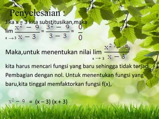 Contoh Limit Fungsi Aljabar | PPTX