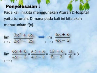 Contoh Limit Fungsi Aljabar | PPTX