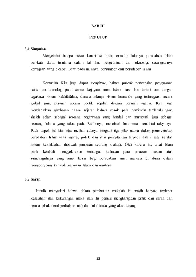 Contoh makalah agama tentang peradaban islam | DOCX