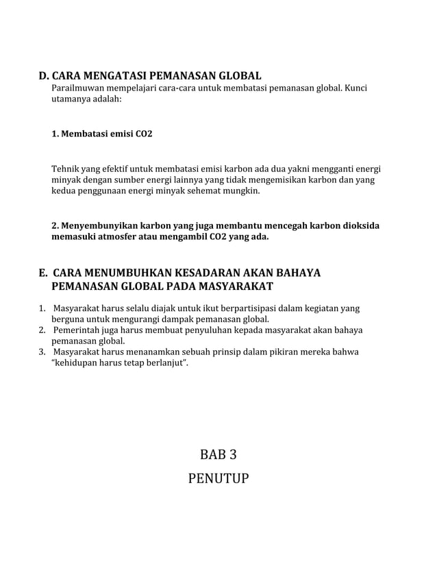 Contoh makalah pemanasan global | DOCX