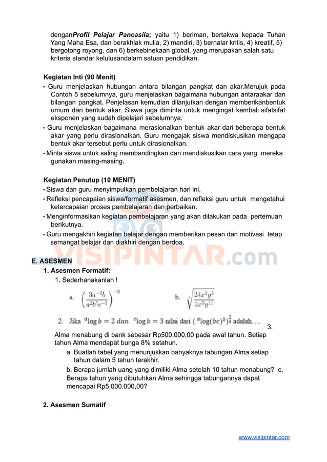 Modul Ajar Matematika SMA Kelas 10 Kurikulum Merdeka | PDF