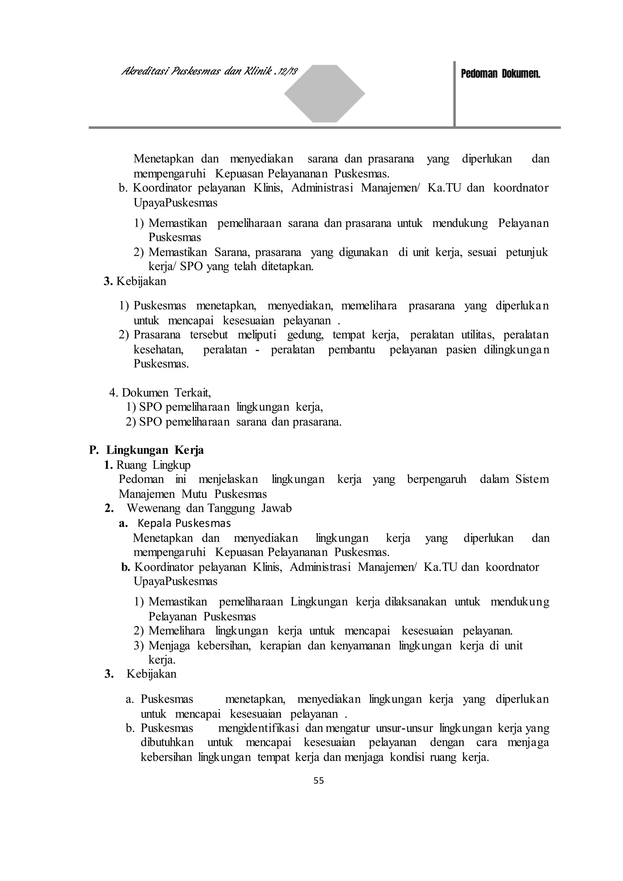 Contoh manual mutu puskesmas | DOCX