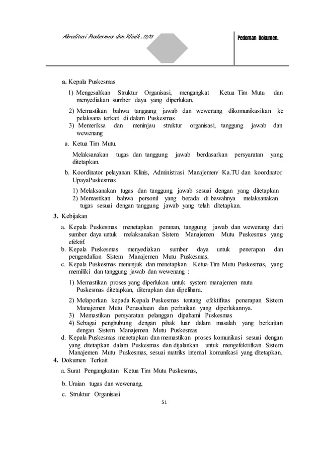 Contoh manual mutu puskesmas | DOCX