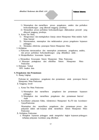 Contoh manual mutu puskesmas | DOCX