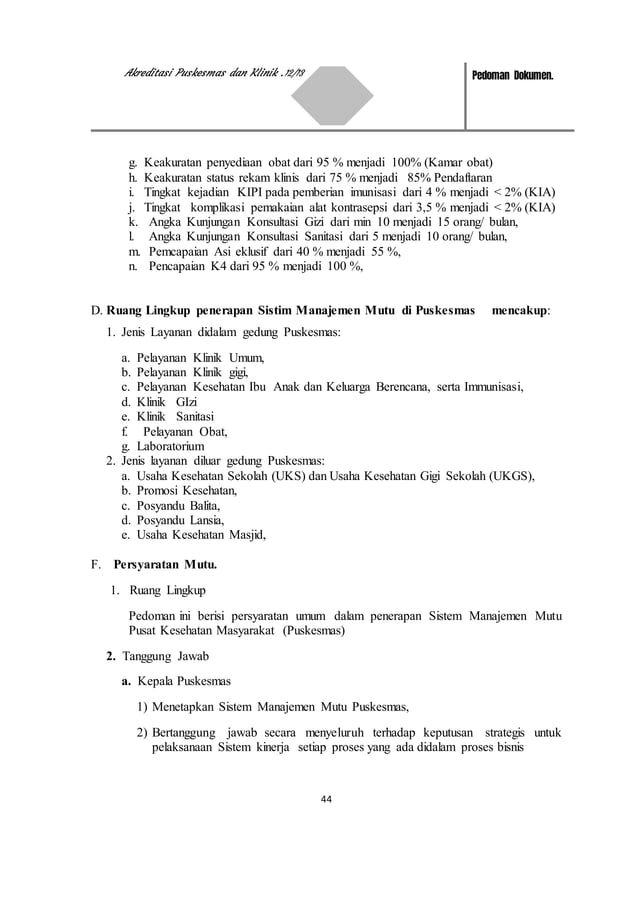 Contoh manual mutu puskesmas | DOCX