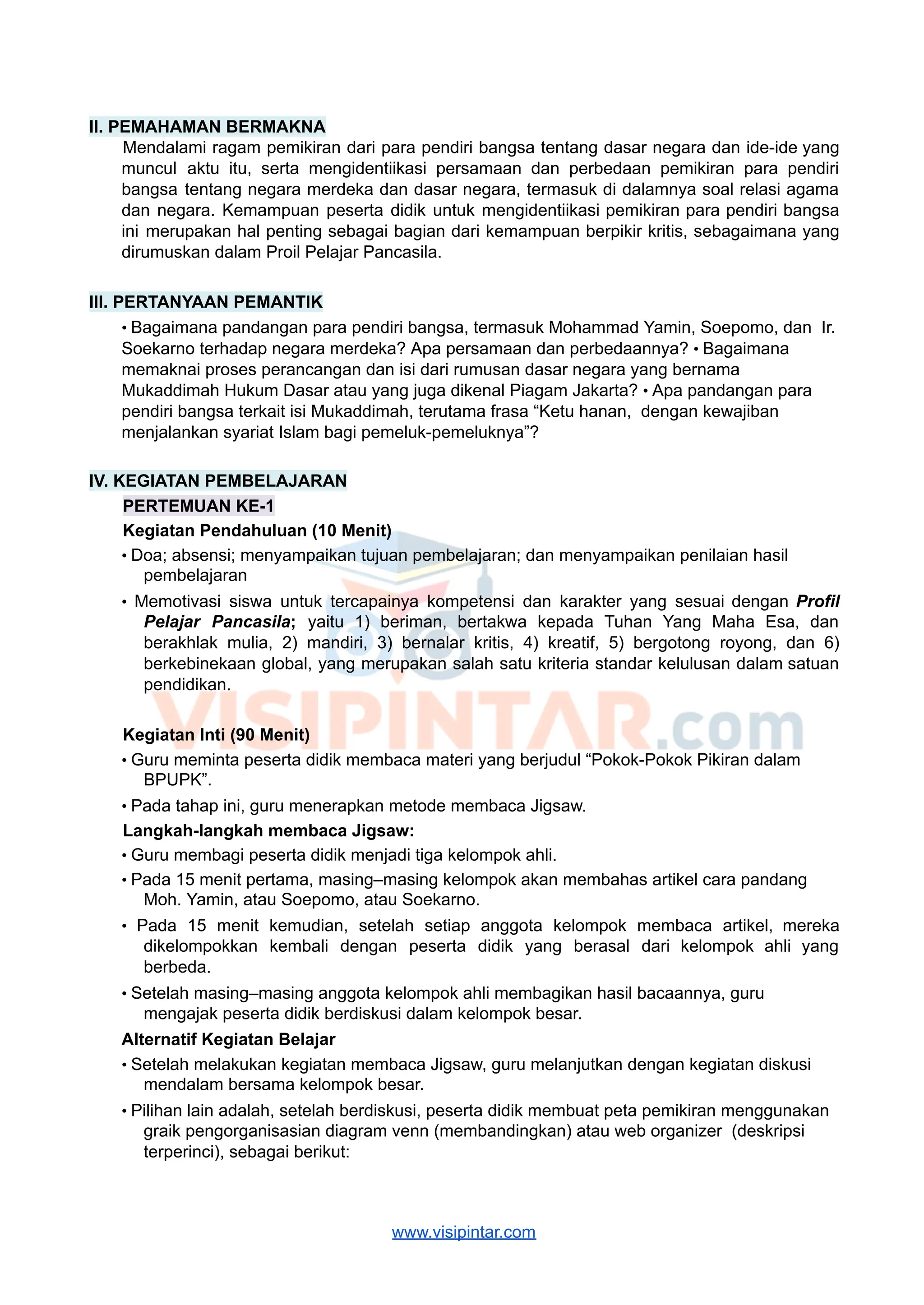 Modul Ajar PKN SMA kelas 10 Kurikulum Merdeka | PDF