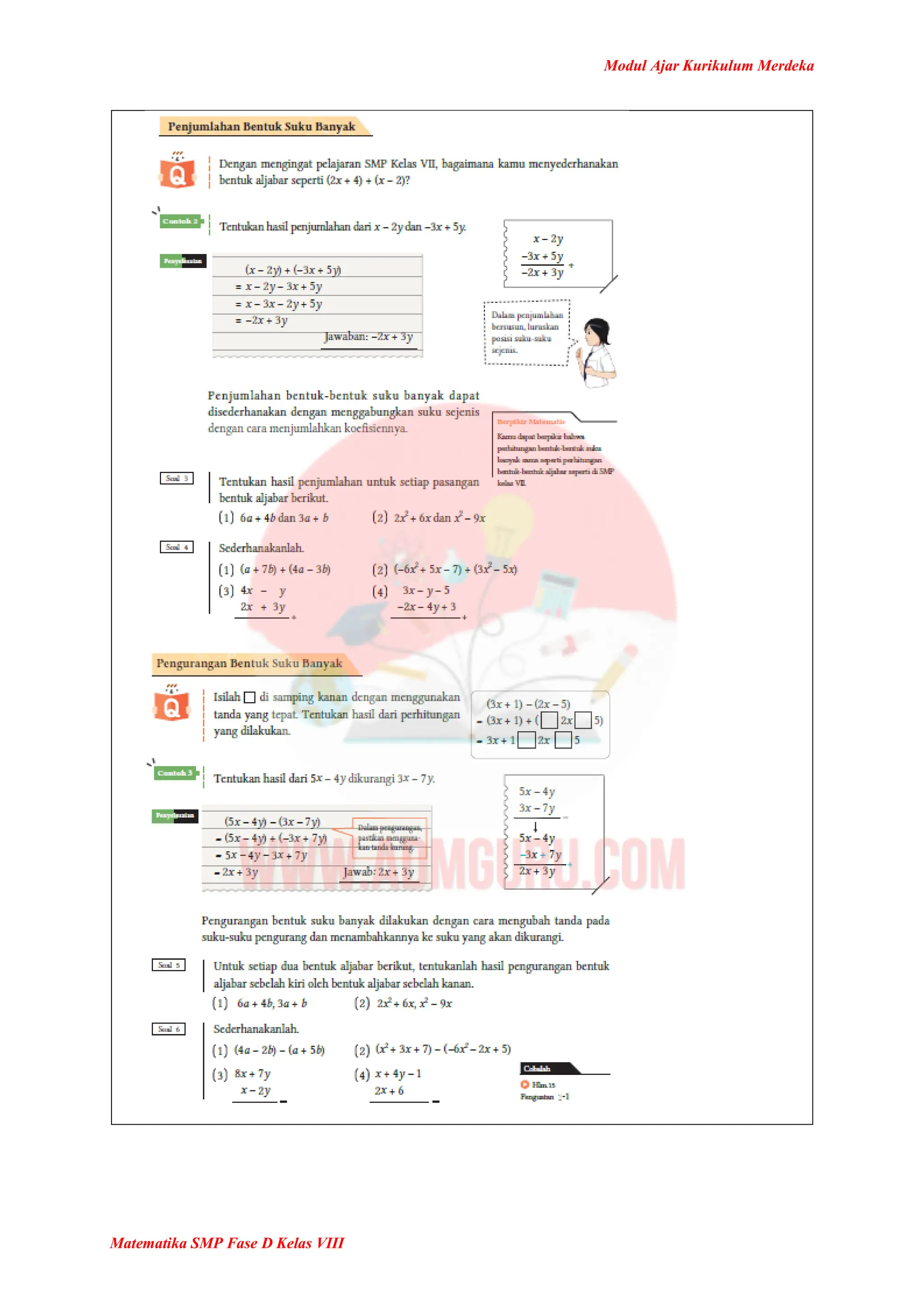 Modul Ajar Matematika Kelas 8 Kurikulum Merdeka | PDF