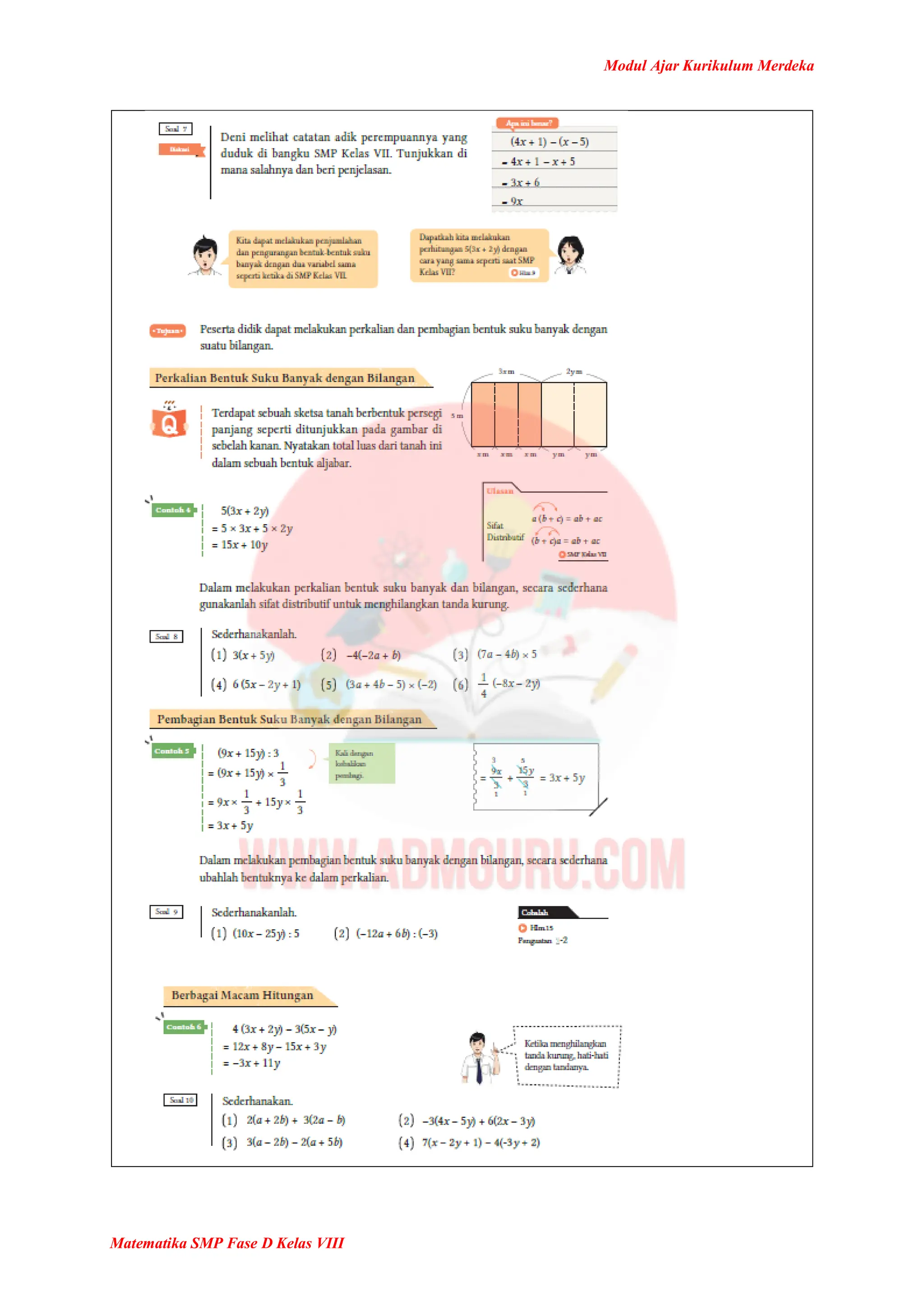 Modul Ajar Matematika Kelas 8 Kurikulum Merdeka | PDF
