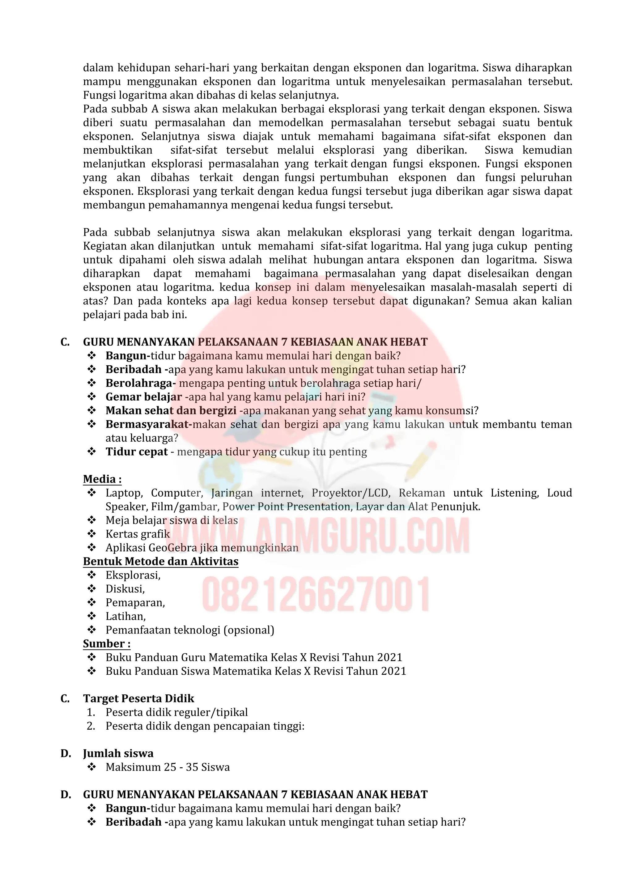 Modul Ajar Matematika Kelas 10 Deep Learning | PDF