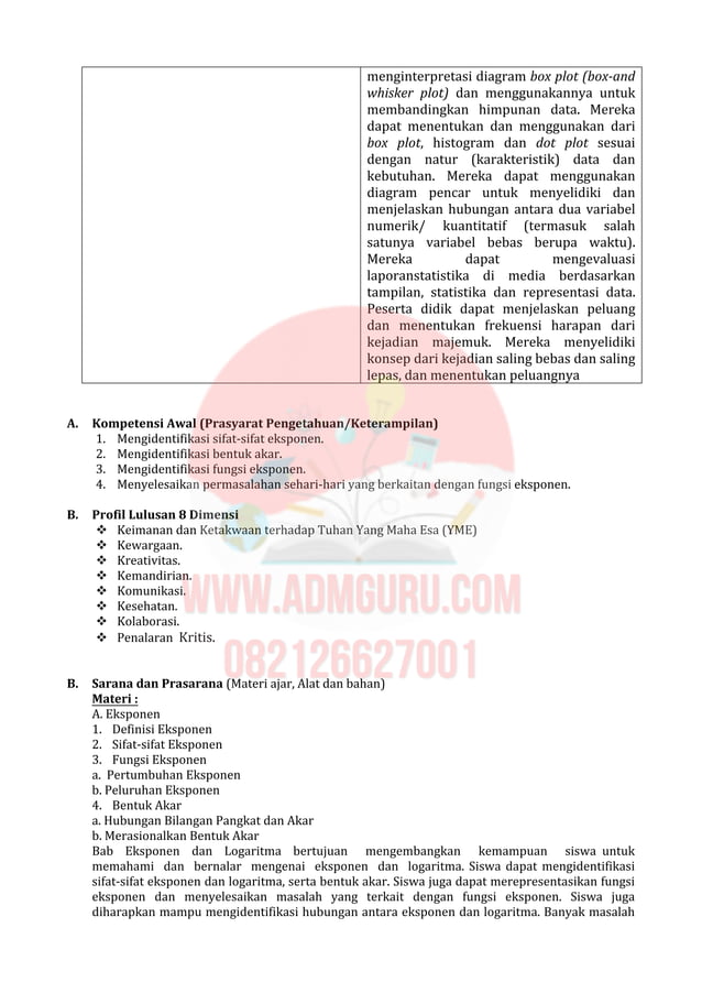 Modul Ajar Matematika Kelas 10 Deep Learning | PDF