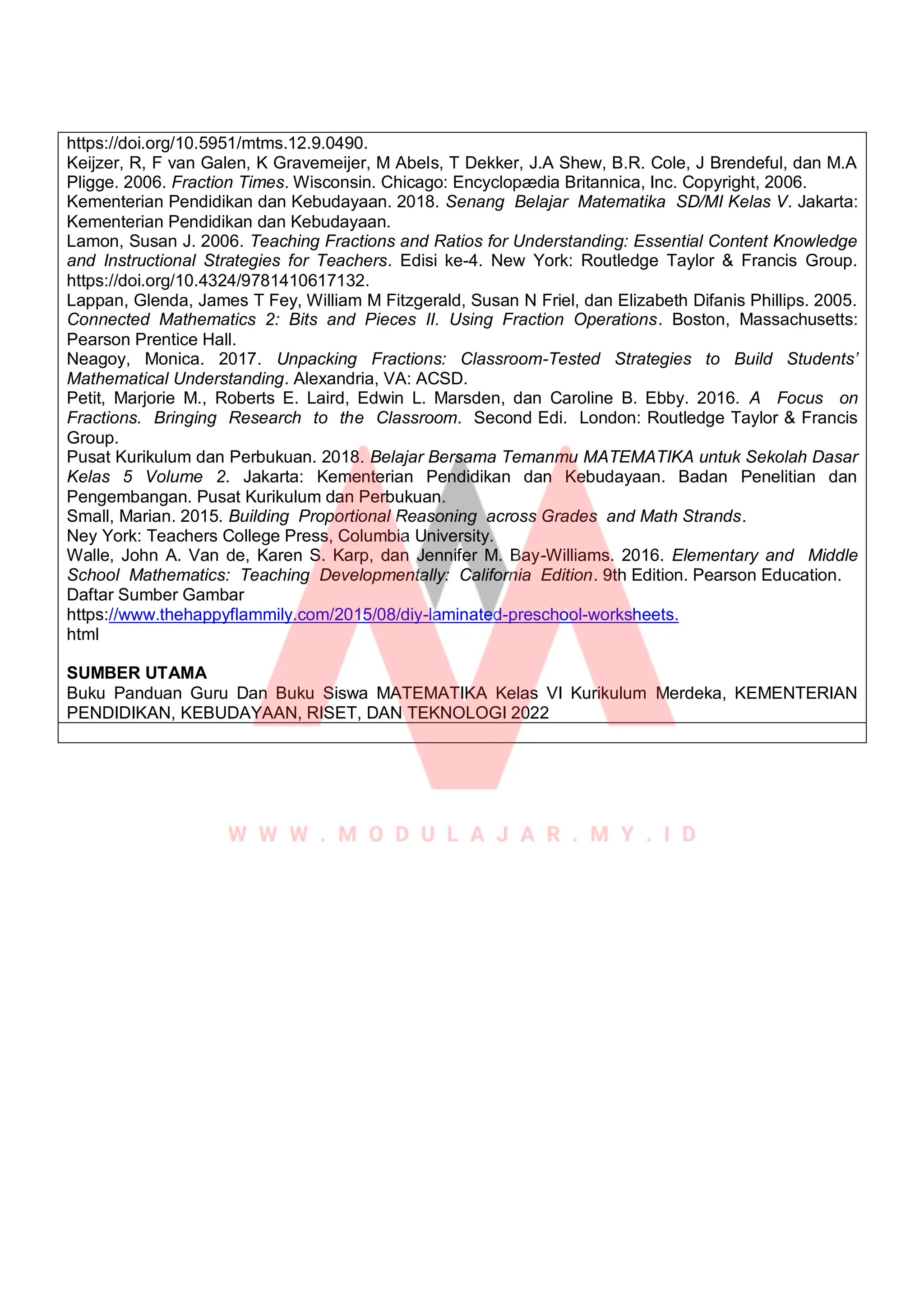 Modul Ajar Matematika Kelas 6 Kurikulum Merdeka | PDF