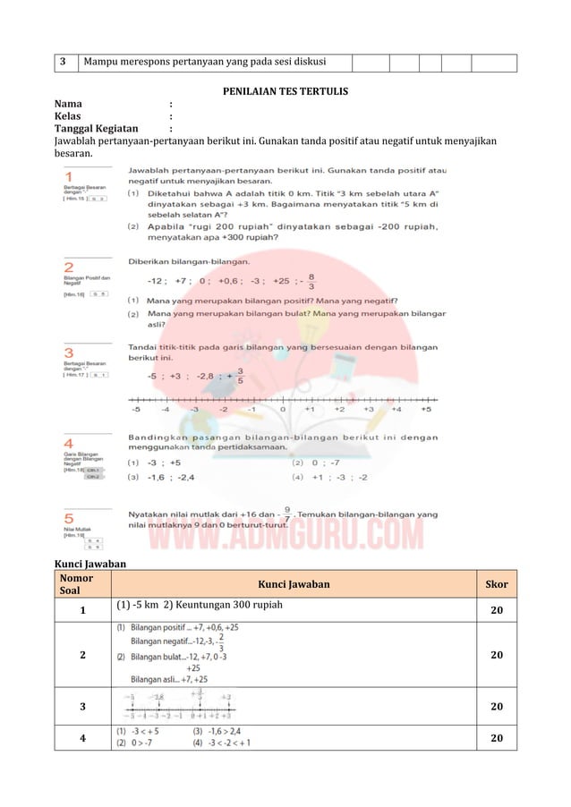 Modul Ajar Matematika Kelas 7 Deep Learning | PDF