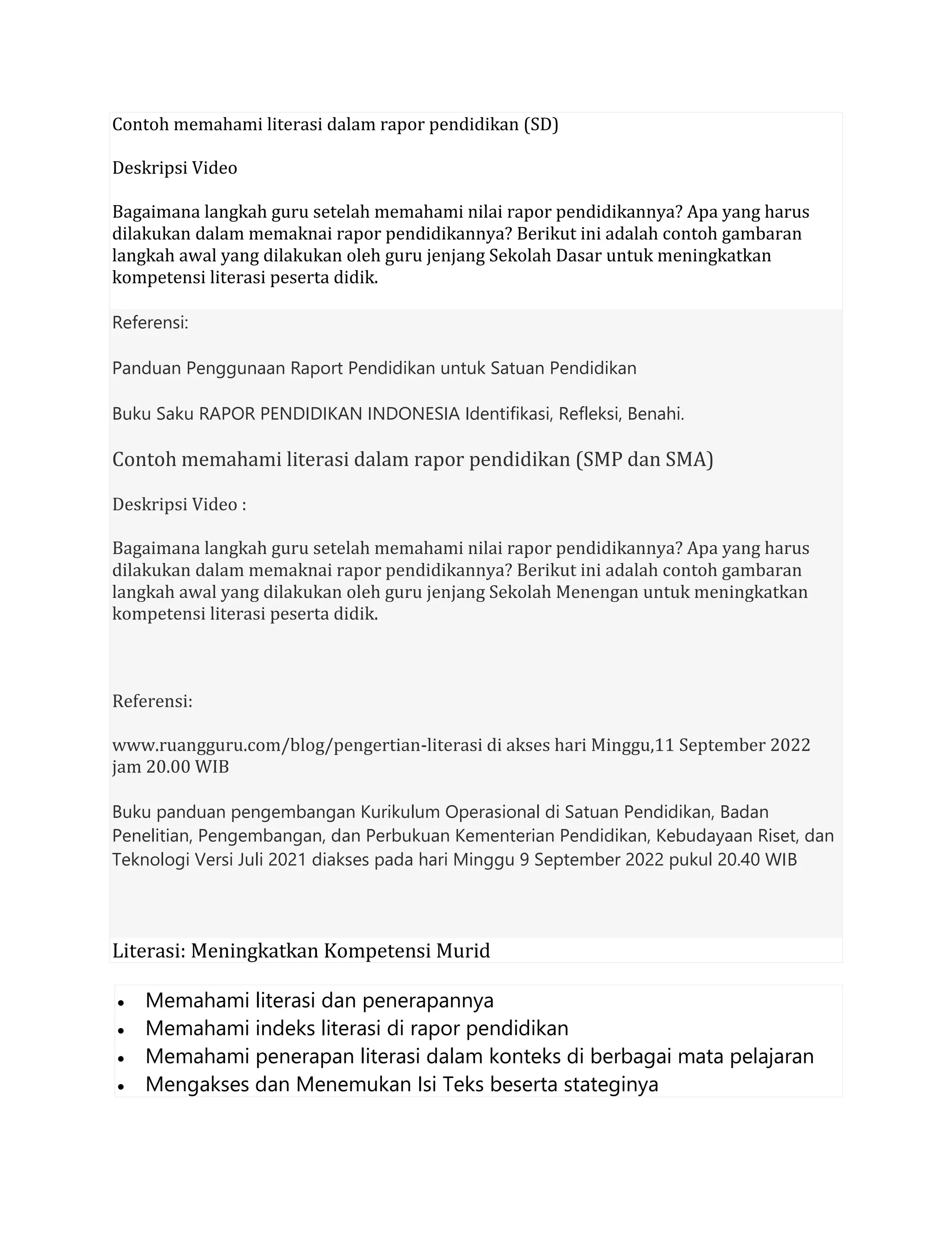 Contoh memahami literasi dalam rapor pendidikan.doc | Free Download
