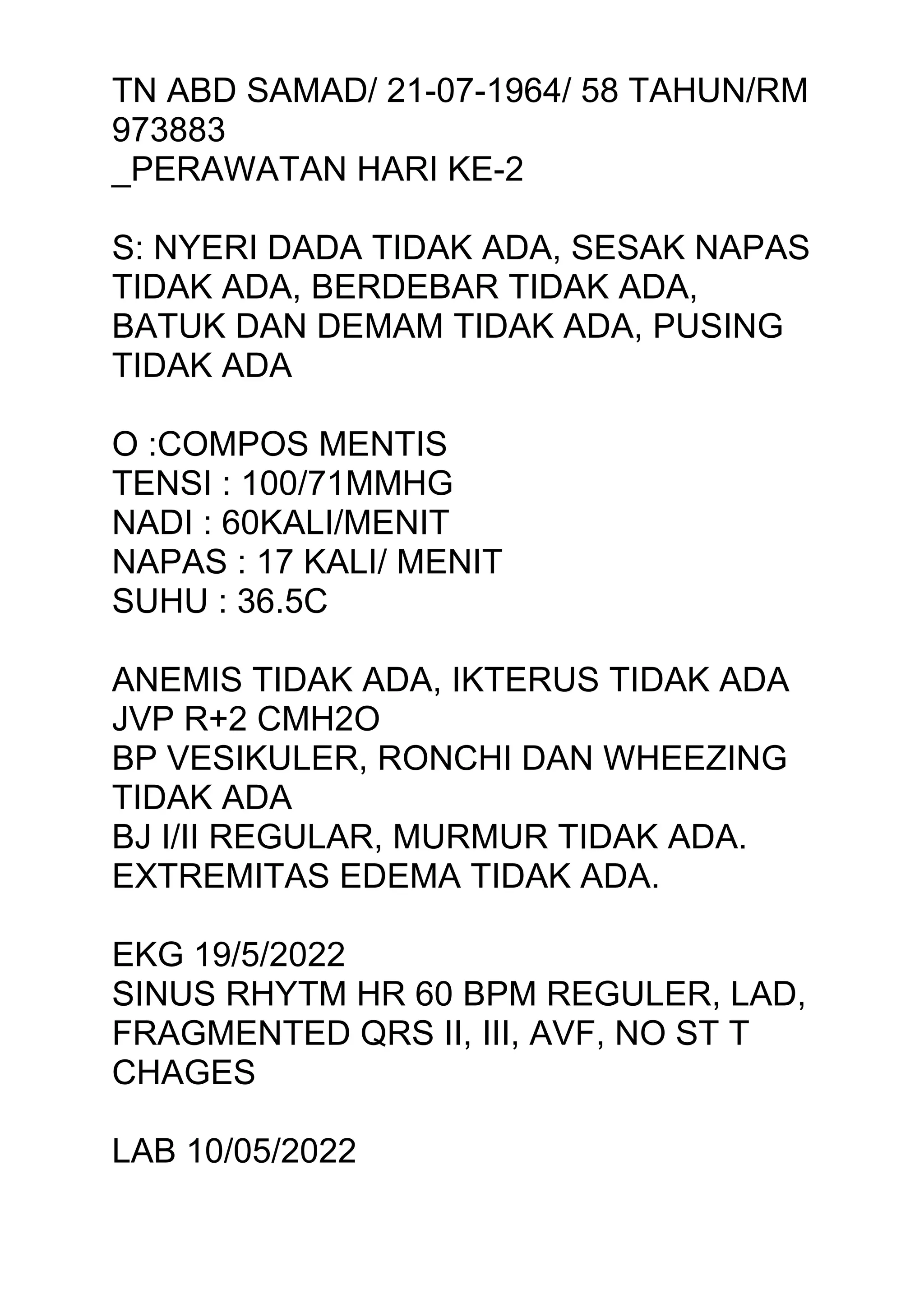 CONTOH MENGISI RESUME MEDIS PULANG.docx | Heart and Cardiovascular ...