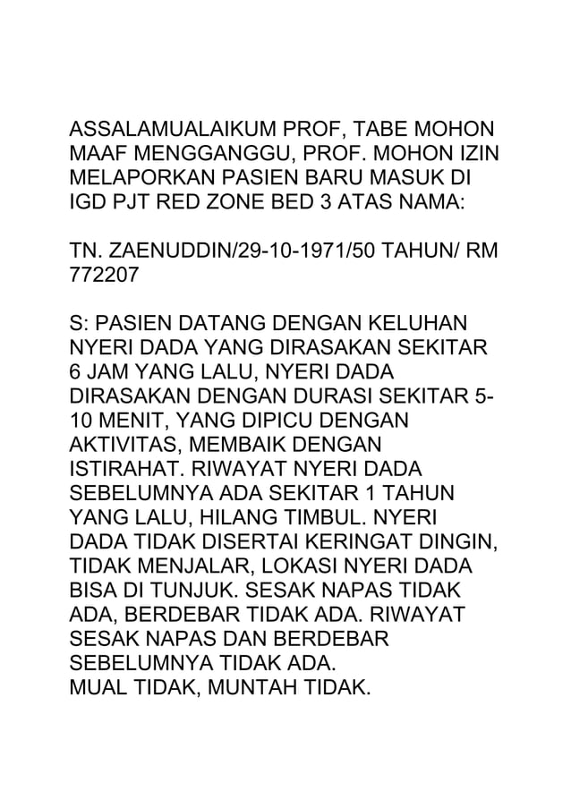 CONTOH MENGISI RESUME MEDIS PULANG.docx | Heart and Cardiovascular ...