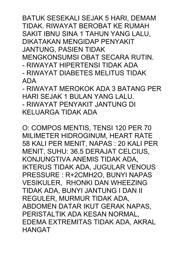 CONTOH MENGISI RESUME MEDIS PULANG.docx | Heart and Cardiovascular ...