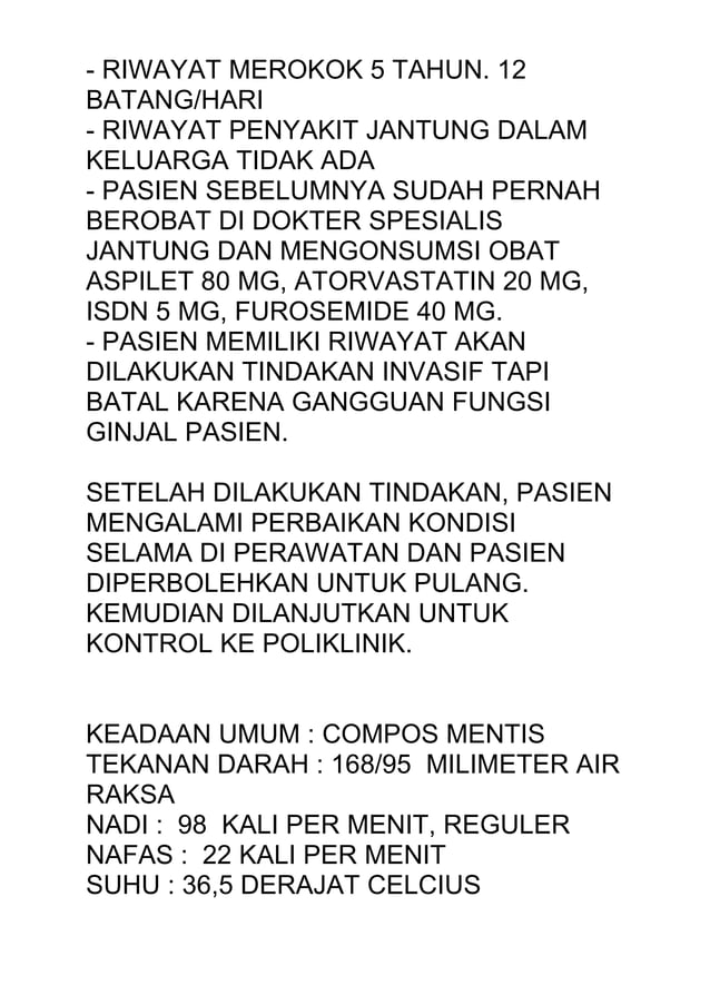 CONTOH MENGISI RESUME MEDIS PULANG.docx | Heart and Cardiovascular ...
