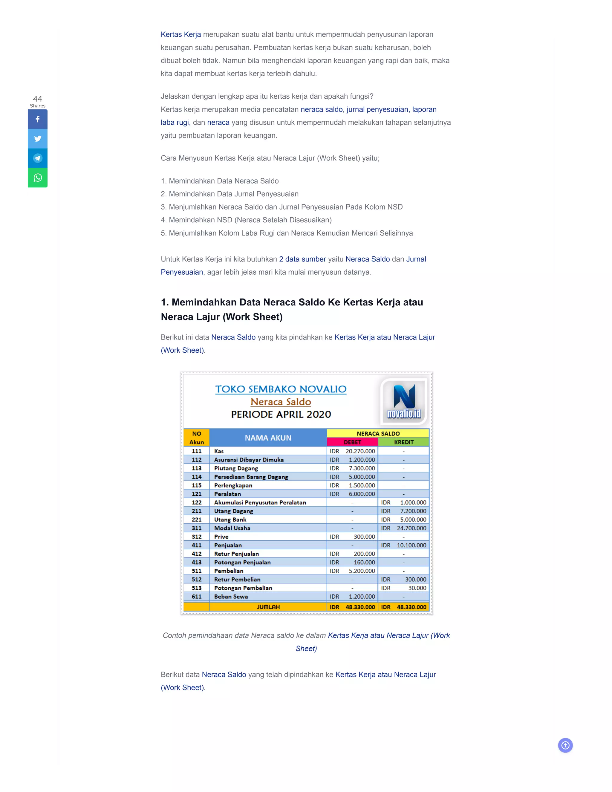Contoh Menyusun Kertas Kerja Beserta Work Sheet Untuk Memudahkan ...