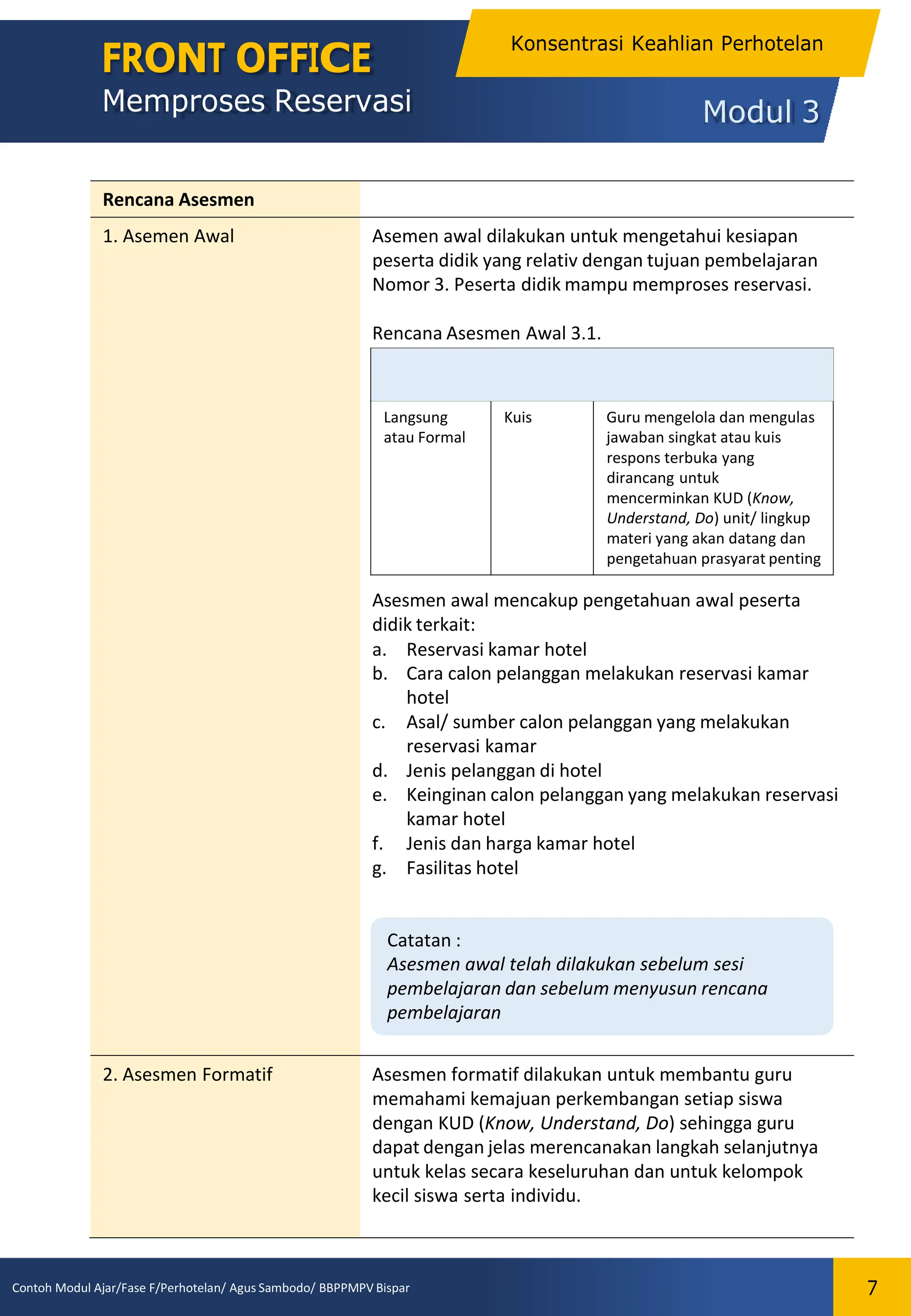 CONTOH MODUL AJAR Food and Beverage Service kelsa XI | DOCX