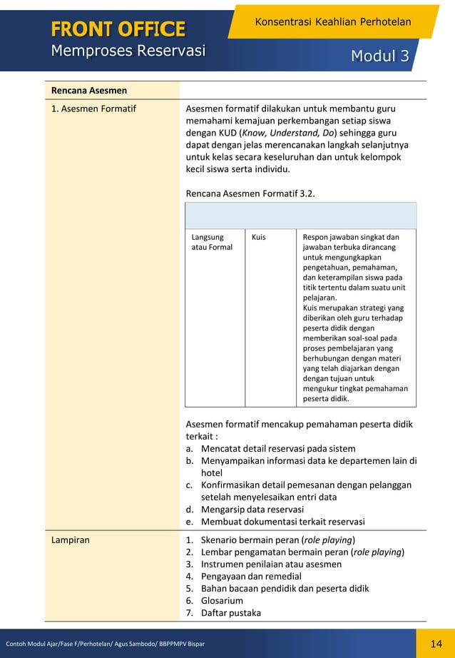 CONTOH MODUL AJAR Food and Beverage Service kelsa XI | DOCX