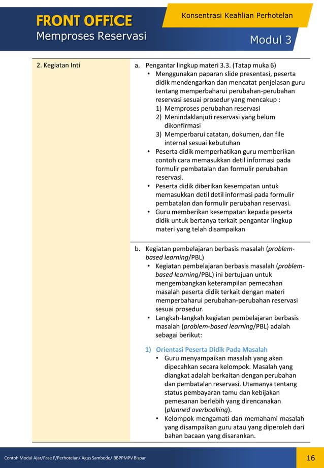 CONTOH MODUL AJAR Food and Beverage Service kelsa XI | DOCX