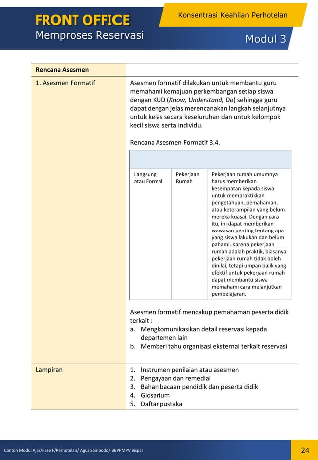CONTOH MODUL AJAR Food and Beverage Service kelsa XI | DOCX