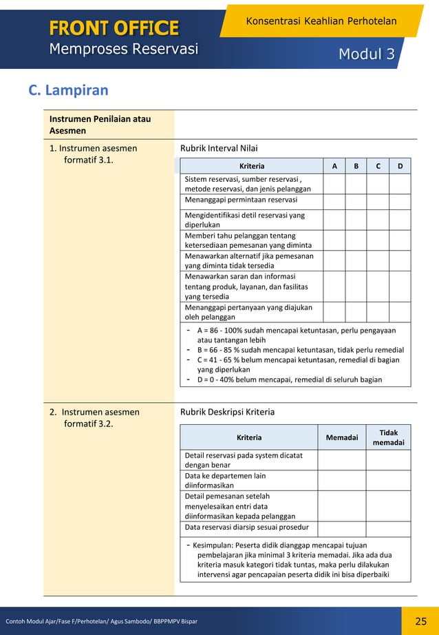 CONTOH MODUL AJAR Food and Beverage Service kelsa XI | DOCX