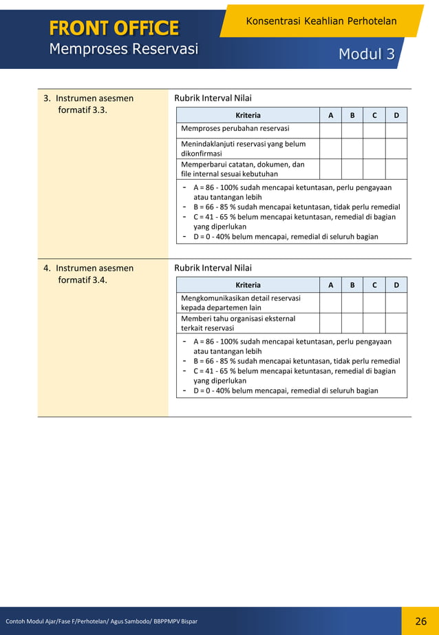 CONTOH MODUL AJAR Food and Beverage Service kelsa XI | DOCX