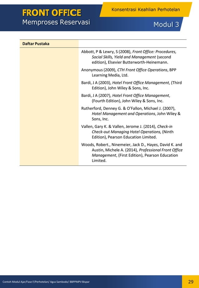 CONTOH MODUL AJAR Food and Beverage Service kelsa XI | DOCX