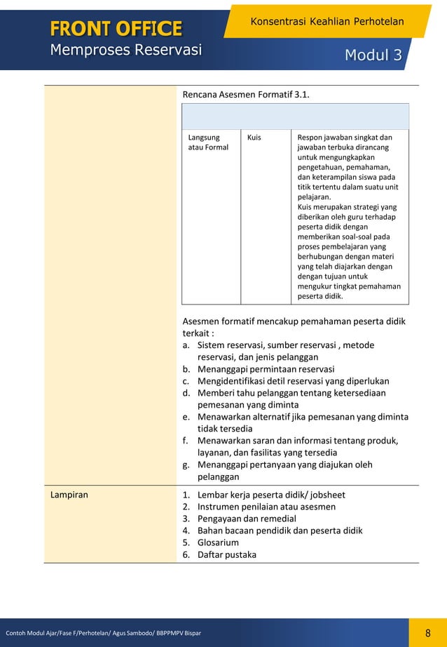 CONTOH MODUL AJAR Food and Beverage Service kelsa XI | DOCX