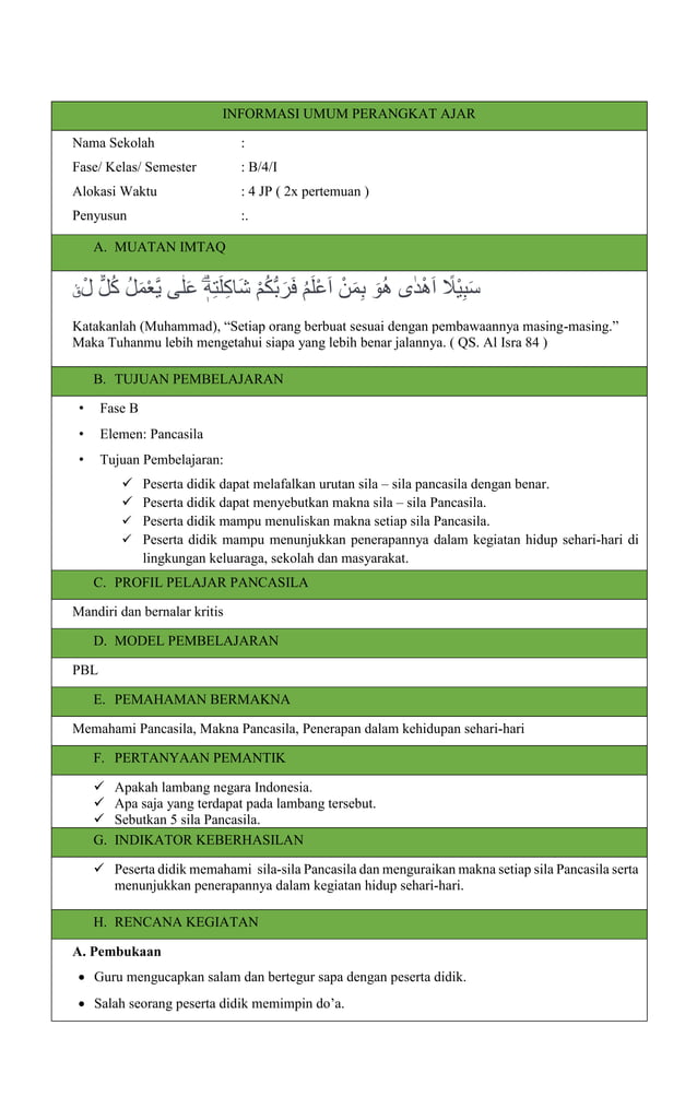 CONTOH MODUL AJAR KELAS IV FASE B PENDIDIKAN PANCASILA.docx