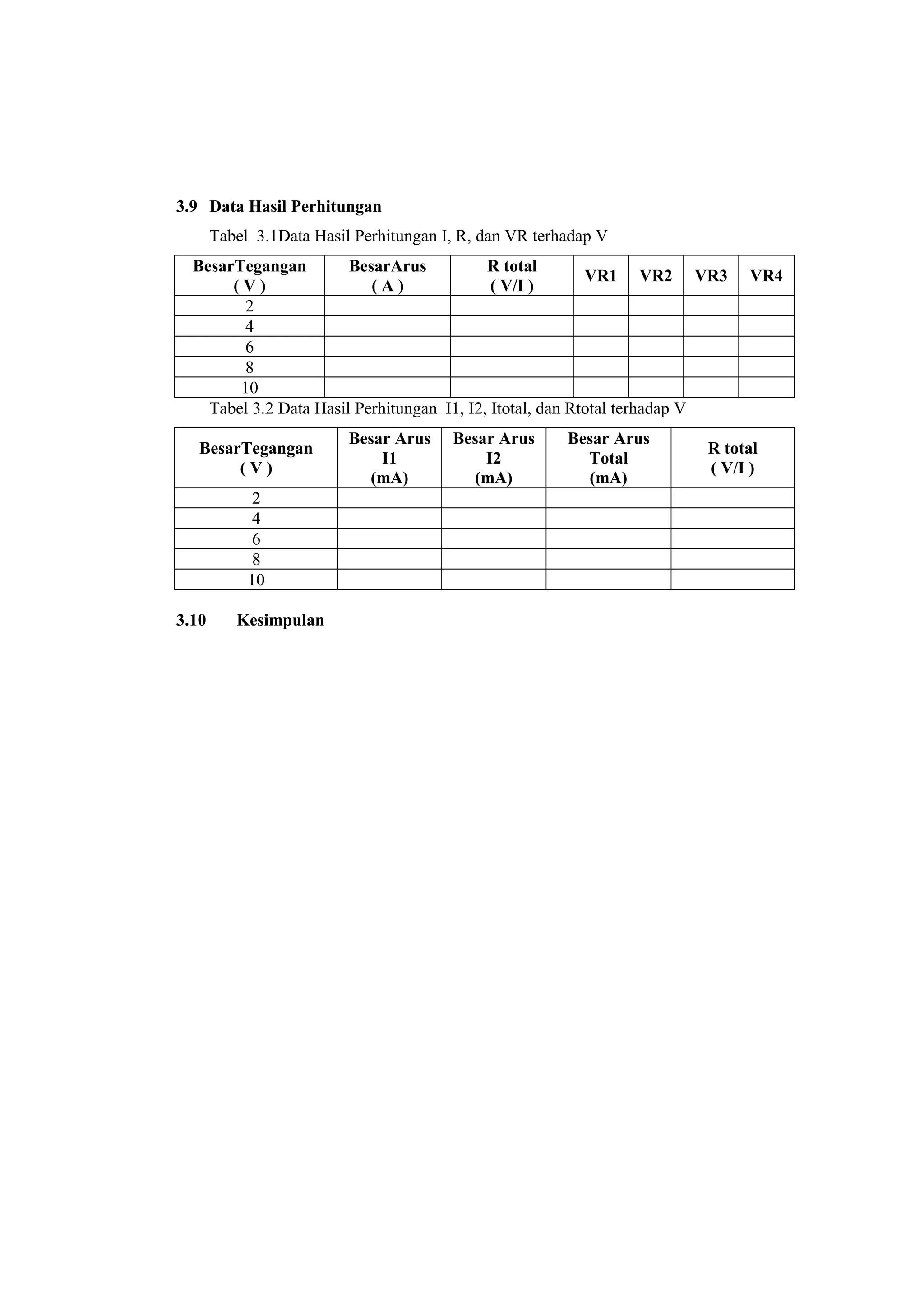 Contoh modul rangkaian listrik dan percobaannya dalam laboratorium | DOC