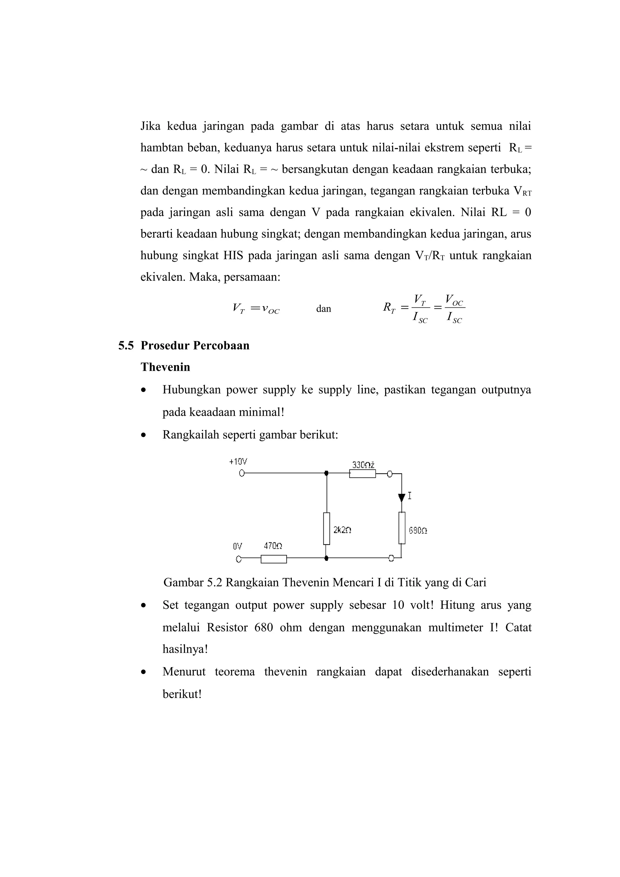 Contoh modul rangkaian listrik dan percobaannya dalam laboratorium | DOC