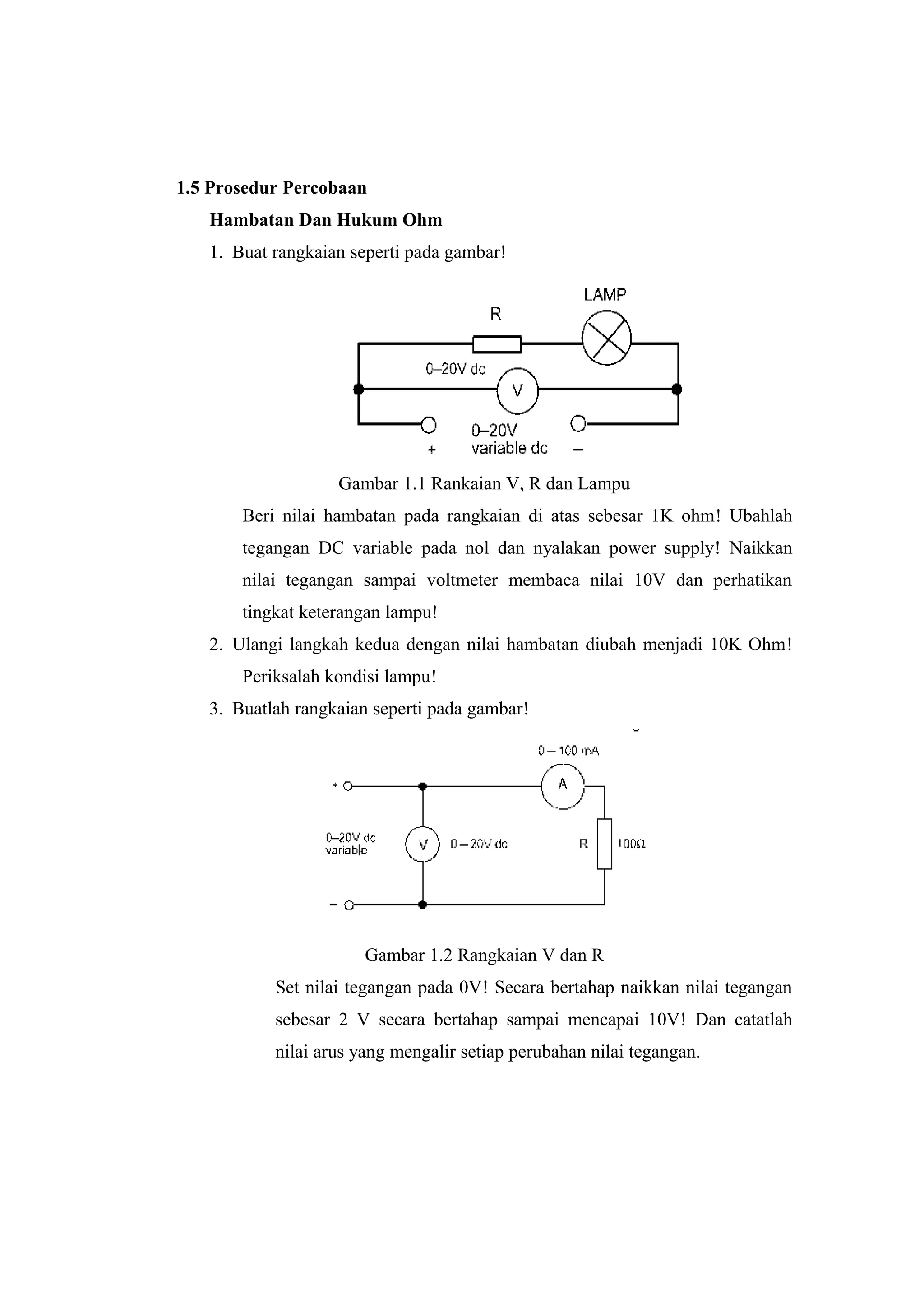 Contoh modul rangkaian listrik dan percobaannya dalam laboratorium | DOC