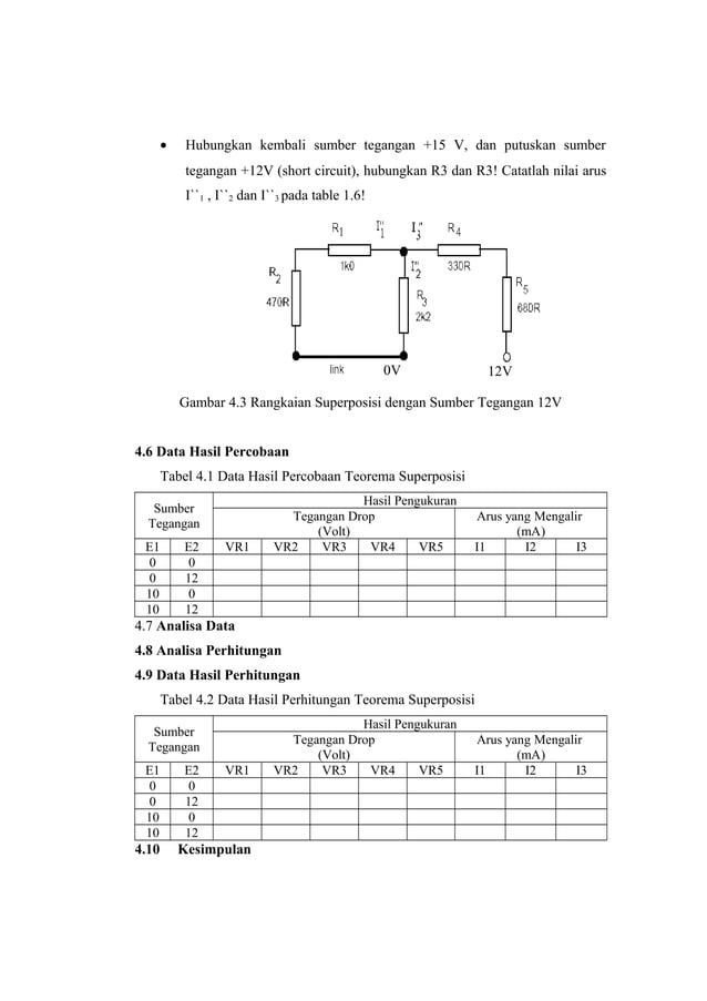 Contoh modul rangkaian listrik dan percobaannya dalam laboratorium | DOC