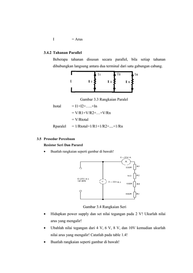 Contoh modul rangkaian listrik dan percobaannya dalam laboratorium | DOC