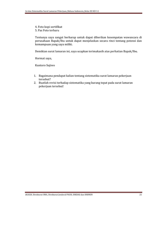 Contoh modul xii bahasa indonesia kd 3.1_final (1) | PDF