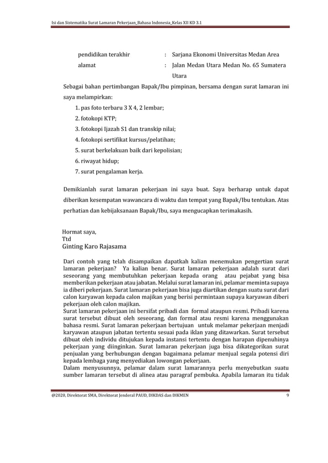 Contoh modul xii bahasa indonesia kd 3.1_final (1) | PDF