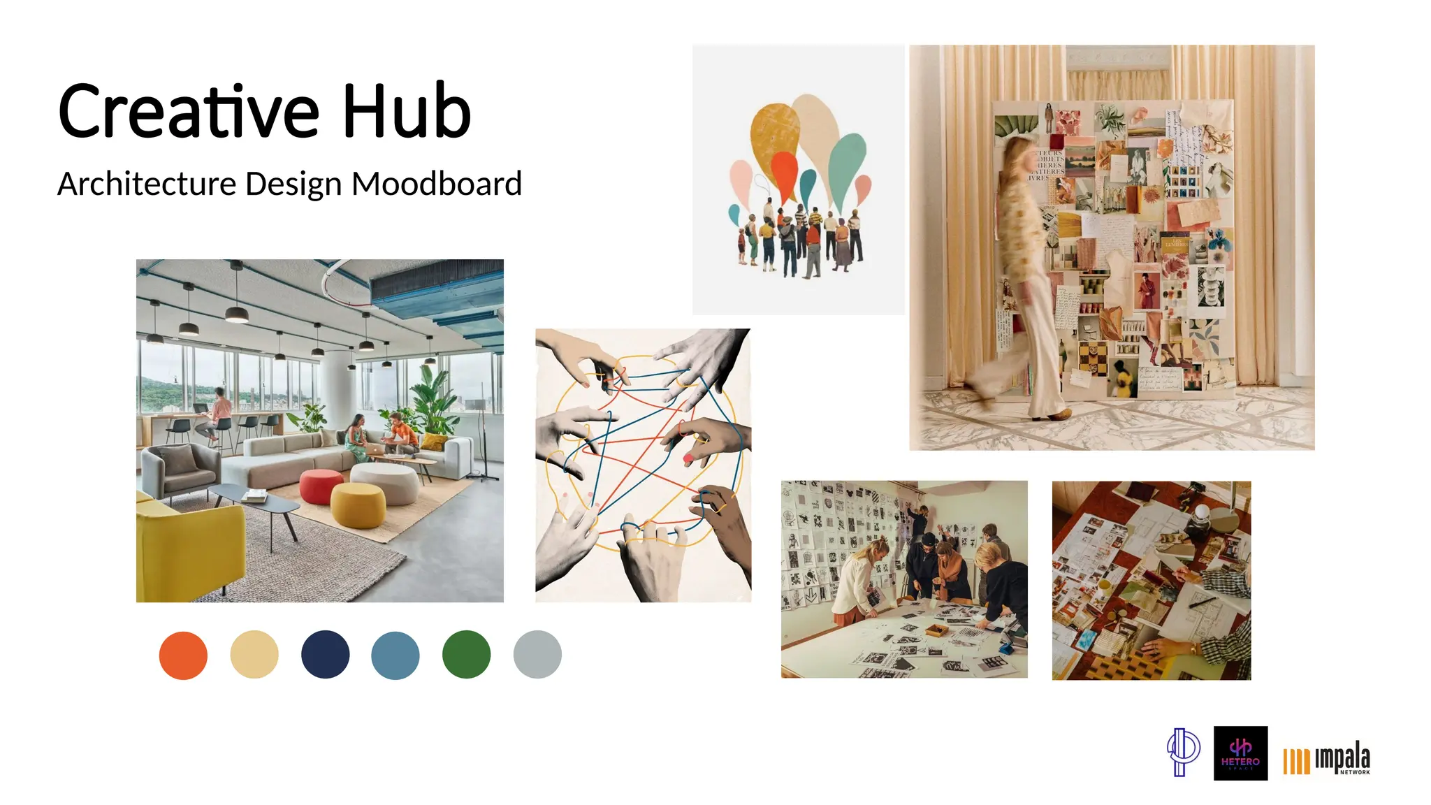 contoh moodboard untuk desain sebuah coworking space | PPTX