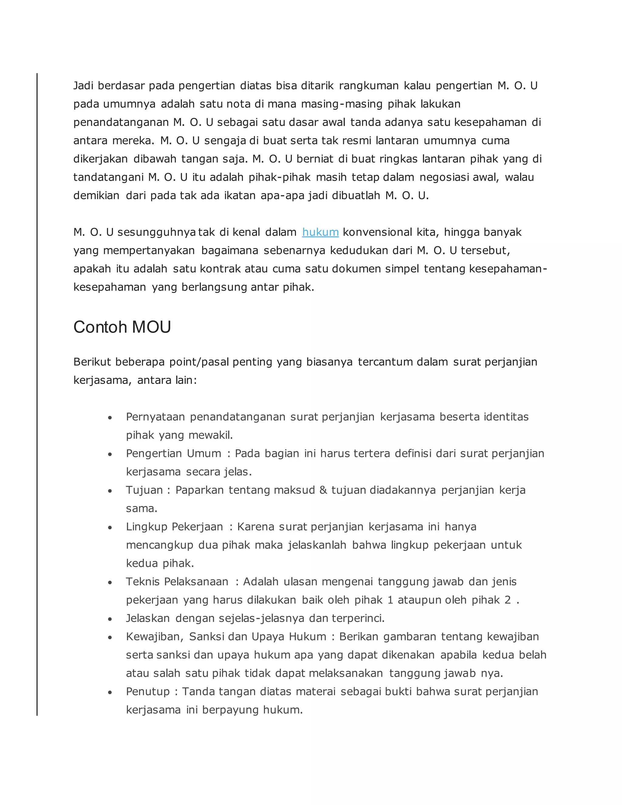 Contoh mou | DOCX