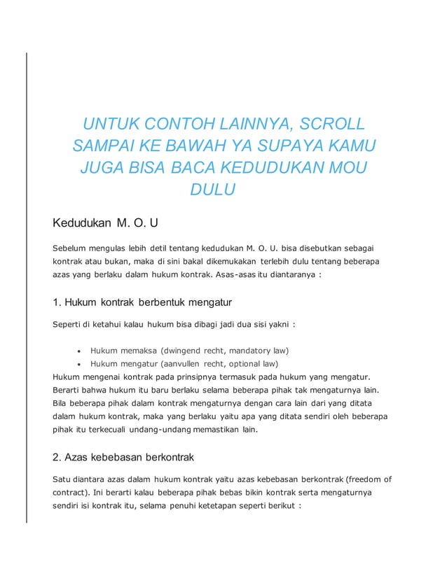 Contoh mou | PDF
