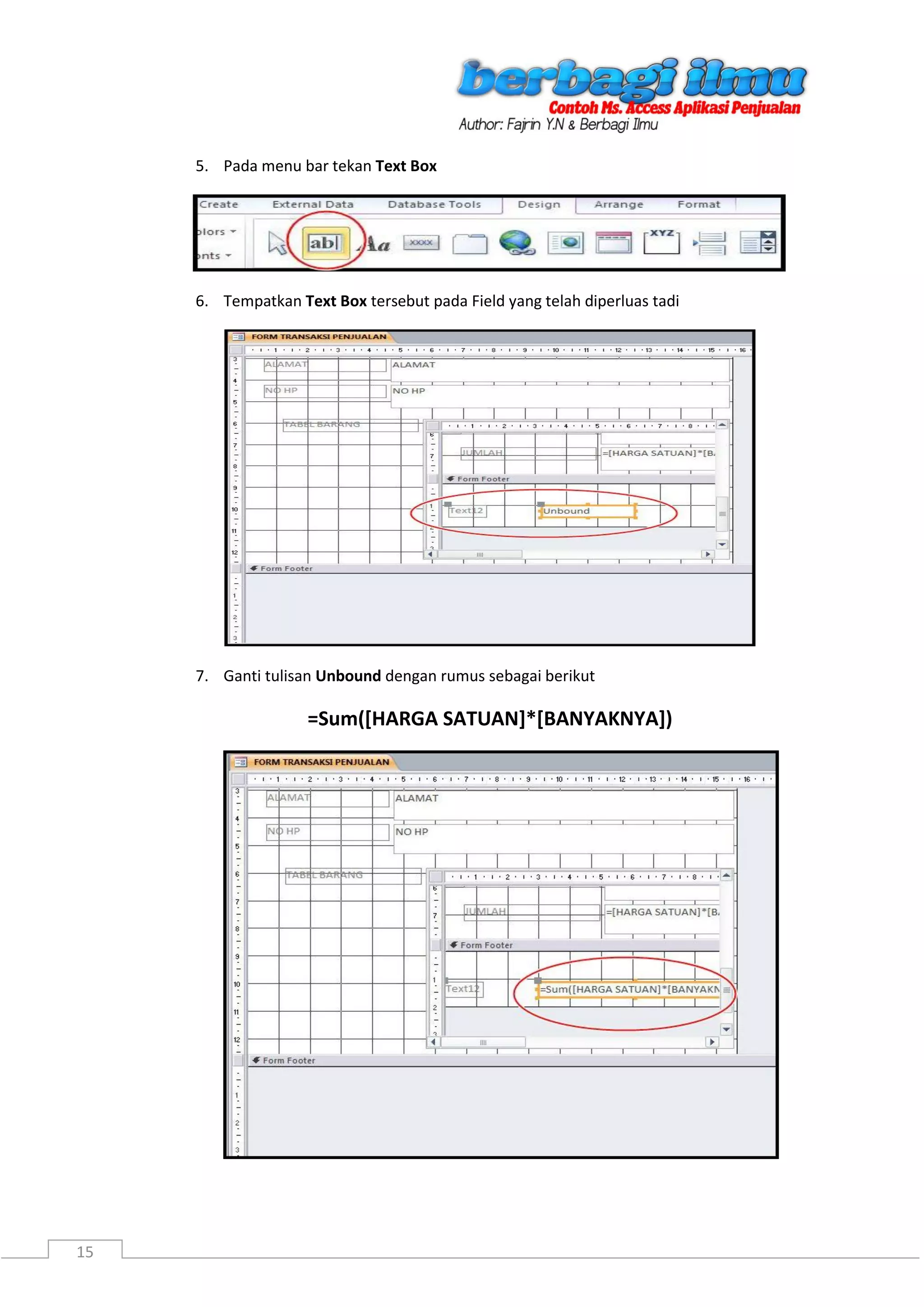 Contoh ms. access aplikasi penjualan | PDF