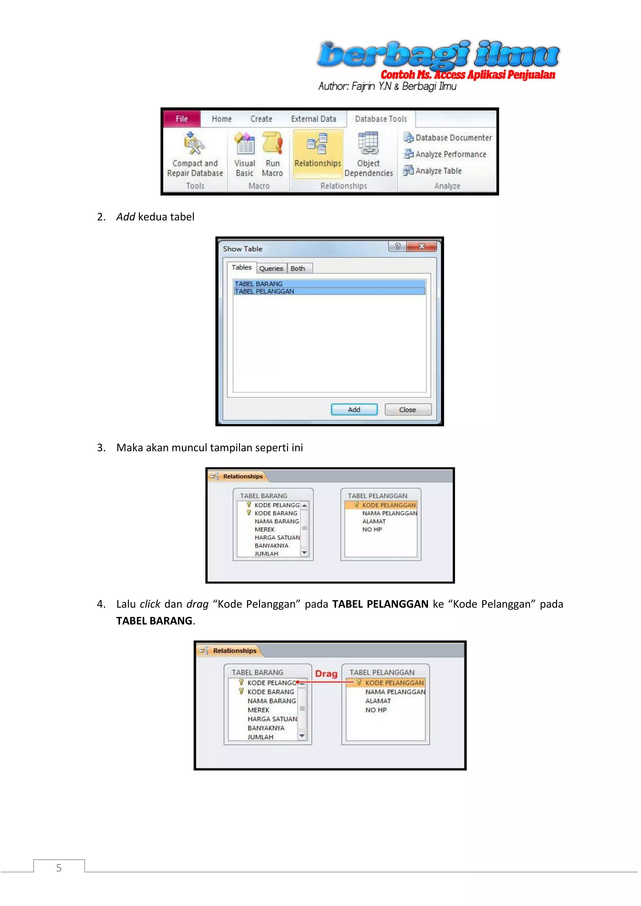 Contoh ms. access aplikasi penjualan | PDF