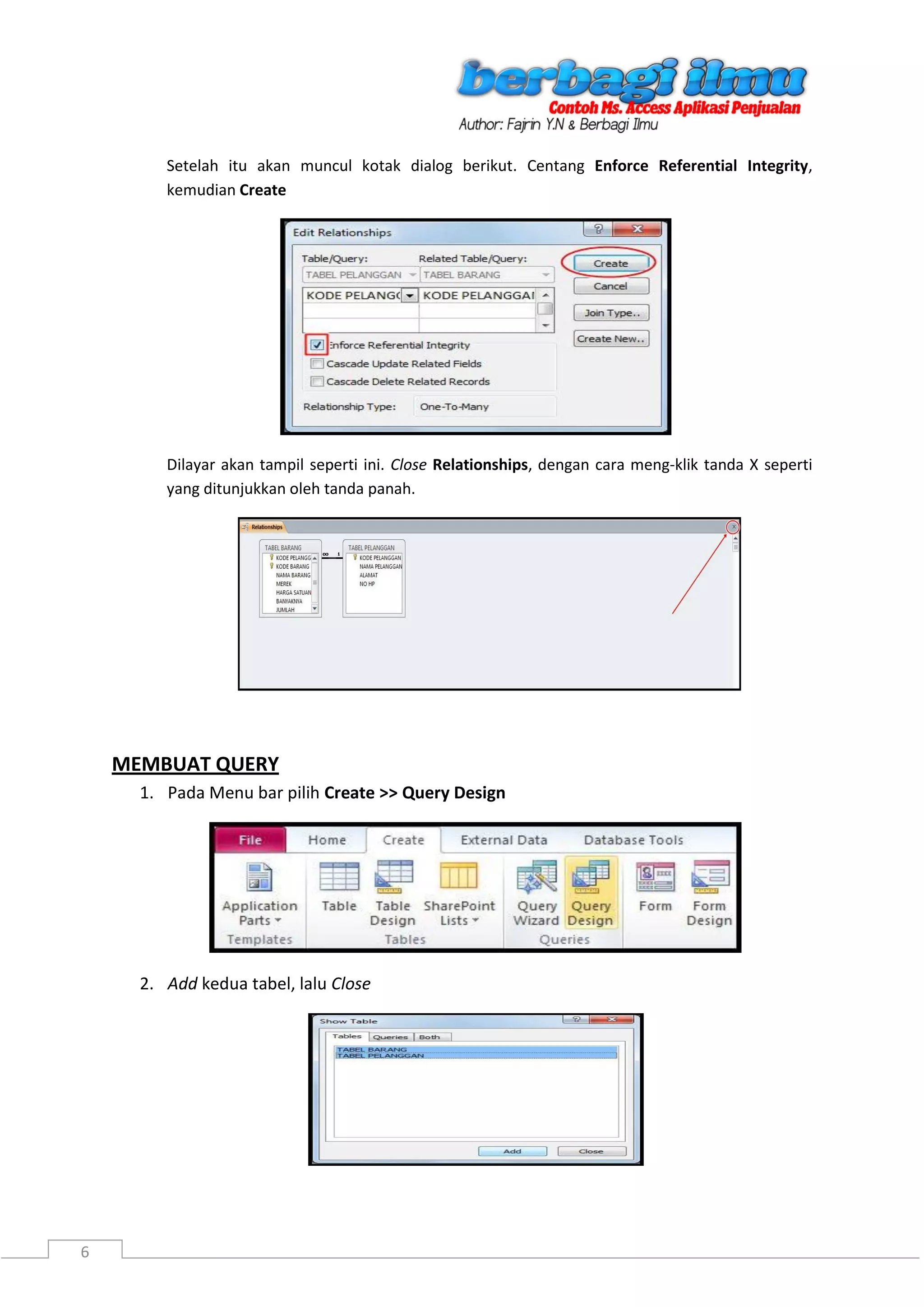Contoh ms. access aplikasi penjualan | PDF