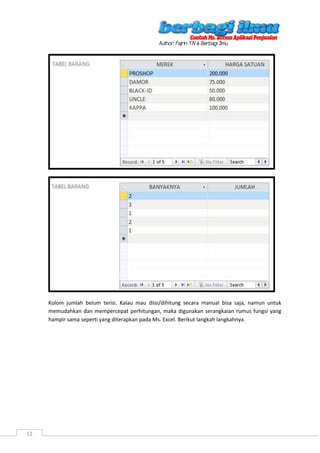 Contoh ms. access aplikasi penjualan | PDF
