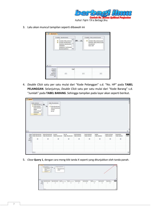 Contoh ms. access aplikasi penjualan | PDF