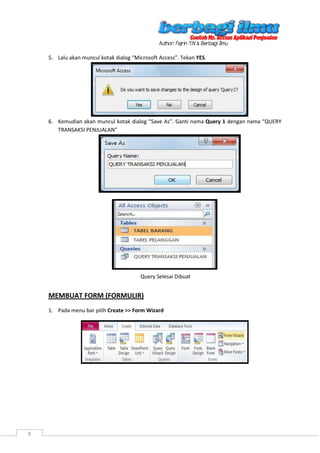 Contoh ms. access aplikasi penjualan | PDF