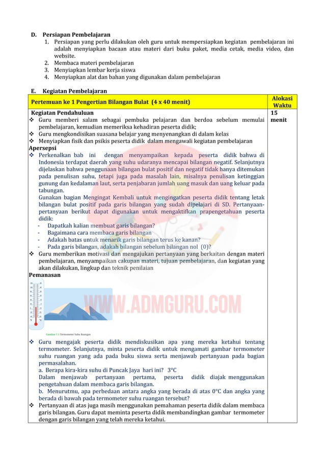 Modul Ajar Matematika Kelas 7 Revisi 2024 | PDF